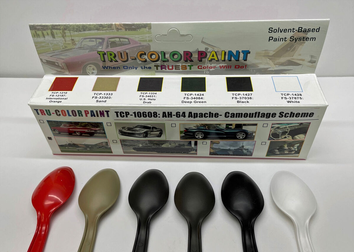 Tru-Color Paint 10608 AH-64 Apache Camouflage Scheme Paint Set (6-Pack ...
